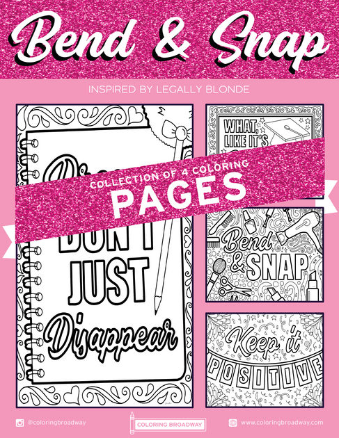 Legally Blonde "Bend & Snap" - Coloring Pages | Coloring Broadway